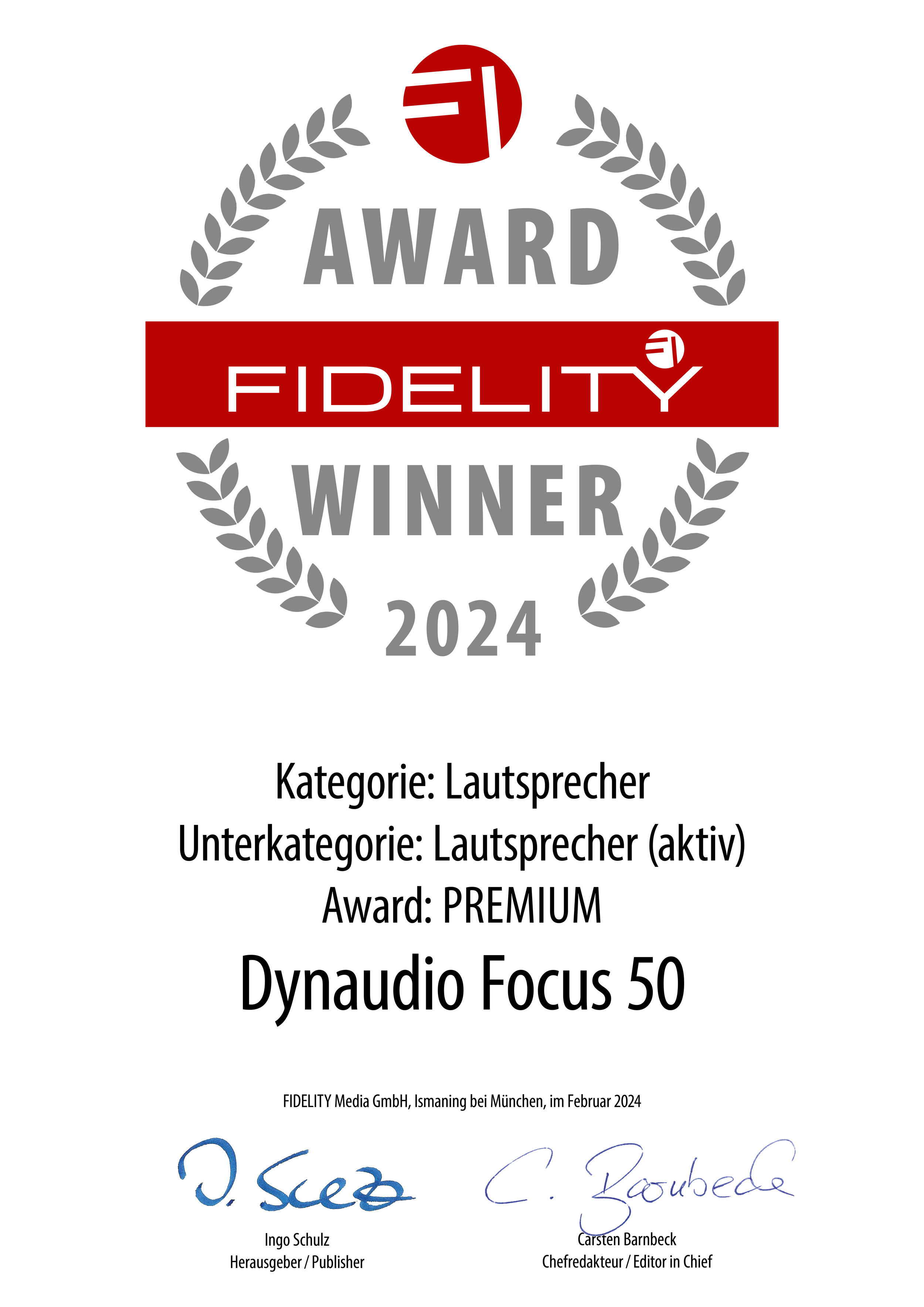 Dynaudio Focus 50 | FIDELITY Premium Award 2024