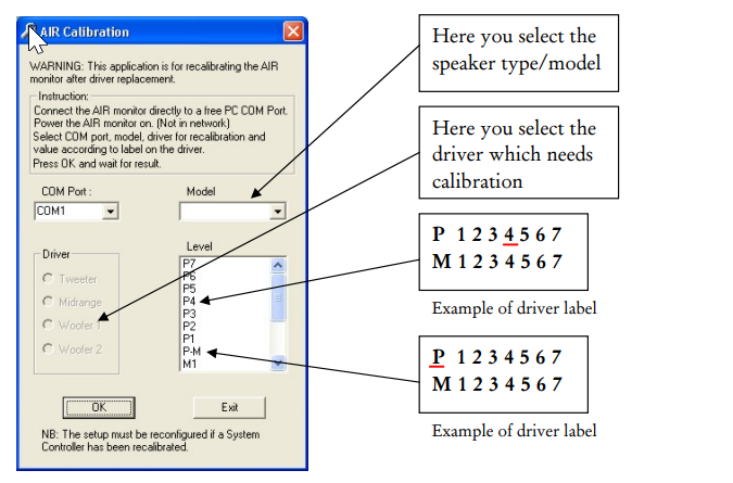 AIR: Calibration software for replacement drivers